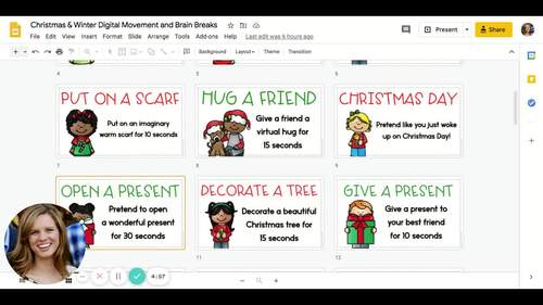 Christmas and Winter Brain Breaks and Movement Activities for Distance ...