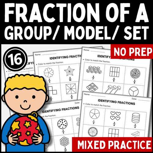 ️ Fractions worksheets Fraction of a Group shading fractions of a set ...