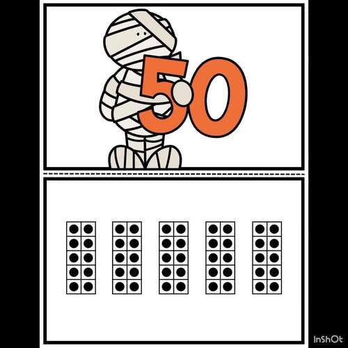 Halloween Math Center | Count by 10s Matching Cards Bundle | 1st Grade