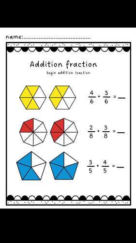 Introduction to fractions first grade worksheets by Alice Pa Ploen