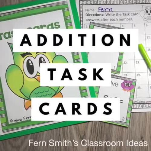 Addition Task Cards by Fern Smith's Classroom Ideas | TpT
