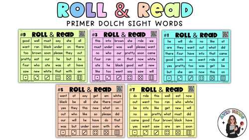 Kindergarten High Frequency Sight Word Worksheets | Roll and Read Games