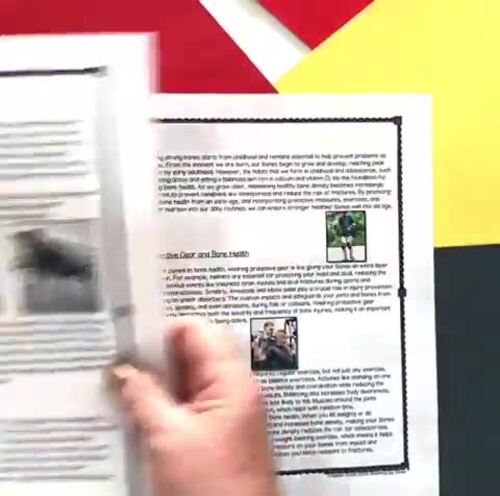 Bone and Skeleton Health CER Activity | Informational Text & Graphic ...