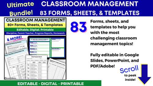 BUNDLE Secondary Classroom Management Forms Sheets High School and ...