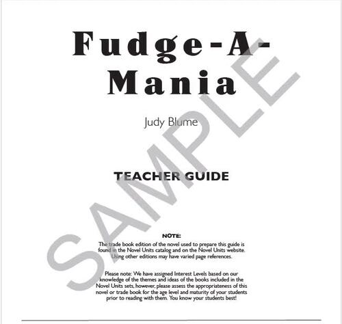 Fudge-A-Mania Novel Units® Teacher Guide Novel Study | TPT