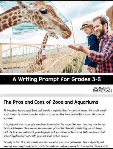 Zoo Animal Persuasive / Opinion Writing Activity with Graphic Organizer