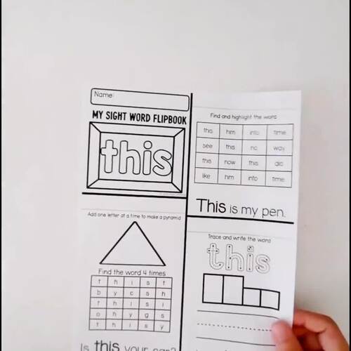 Fry's Sight Words First 25 Words Flipbooks Spelling Activities Books