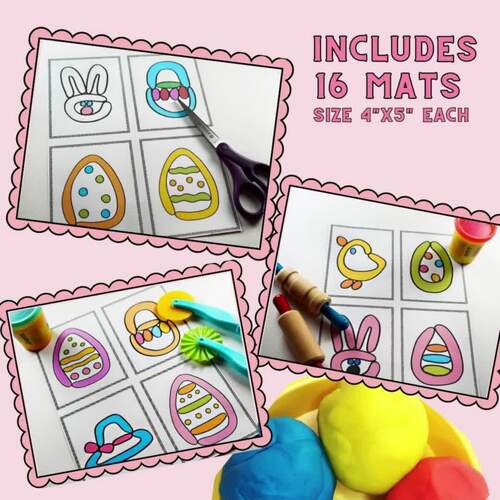 Easter Playdoh Mat Centers for Preschool, Pre-K and Kindergarten