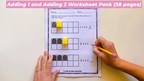 Adding 1 Worksheet Pack by LoveGrowsLearning | TPT