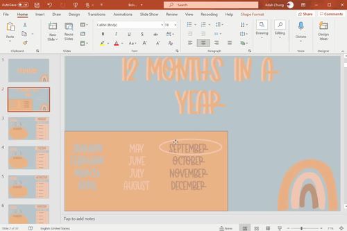 Boho Rainbow Digital Calendar (PowerPoint) by Bee and Beckett Teaching