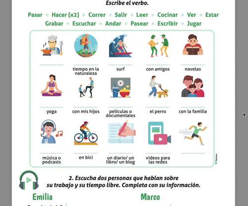 Presente del indicativo- Audios y actividades para A1 by Pan con Manteca