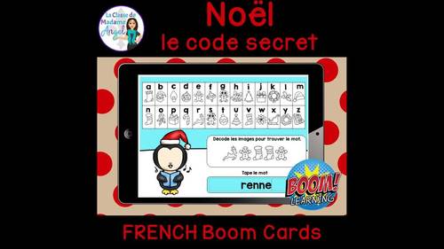 Noël: French Christmas Secret Code Digital Task Cards - BOOM CARDS