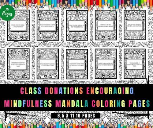 Class Donations Encouraging Affirmations Coloring Pages, No Prep