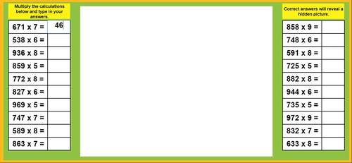 Mystery Digital Pixel Art NO PREP - Dinosaurs 3-digit by 1-digit ...