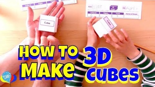 How to Make a Cube 3D Shape Video Mini-Lesson by myABCdad Learning for Kids