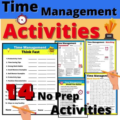 Time Management Workplace Job Skills Activities Packet Lessons Independent