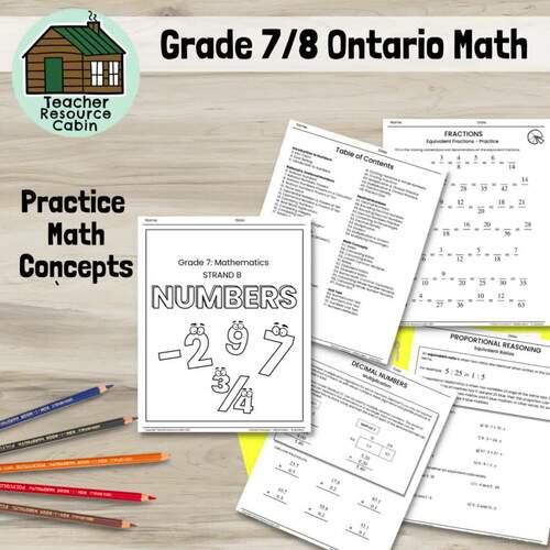 Grade 7/8 Ontario Math Workbooks (Full Year Bundle) by Teacher Resource ...