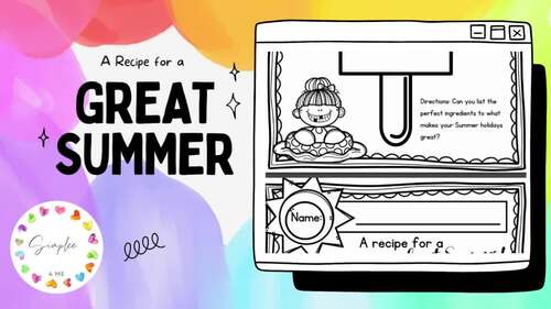 A Recipe for a Great Summer | Worksheet | KG & G1 | Different templates