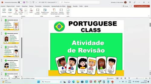 Back to School Brazilian Portuguese questions Vocabulary EDITABLE