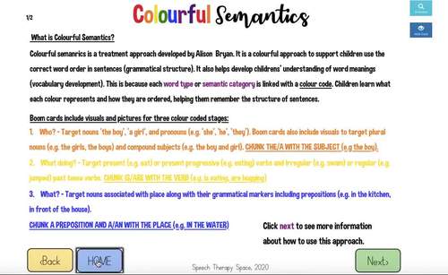 Boom cards Colourful Semantics SVA Sentence Development - WHO WHAT ...