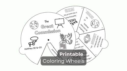 The Great Commission Coloring Wheel, Sunday School Lesson For Kids ...