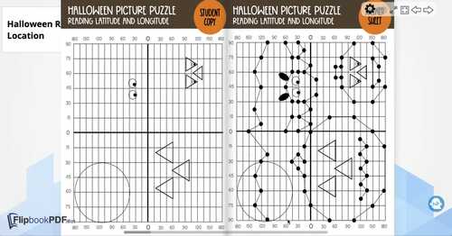 Halloween Geography Picture Puzzle Practicing Latitude and Longitude