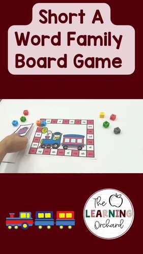 CVC WORD FAMILIES Short A Board Game Phonics Activity Literacy Center