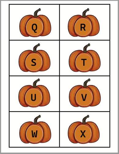 Pumpkin Alphabet Match | Upper & Lowercase Letter Recognition Literacy ...