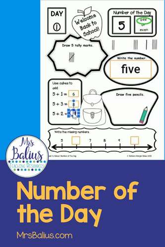 Number Sense Activities | Number of the Day Worksheets by Mrs Balius