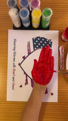 Veterans Day Heart and Handprint Craft – Patriotic USA Map Tribute for Kids
