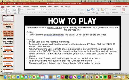 March Madness Review Game Basketball | Editable PowerPoint Template ...