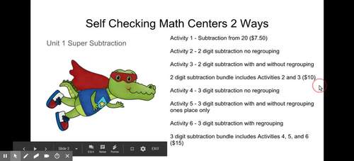 Super Subtraction Self Checking Math Centers 2 digit no regrouping