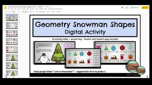 Geometry Snowman Shapes Digital Activity by All in a Teacup | TpT