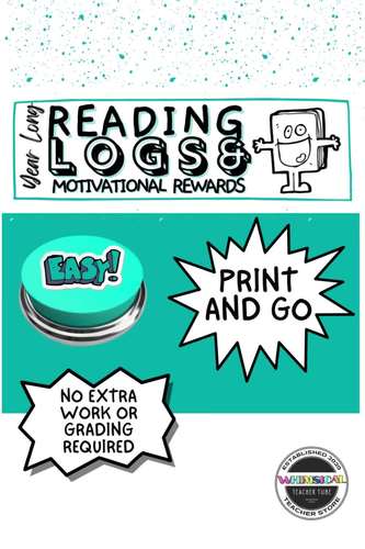 Year Long Reading Log and Student Motivational Rewards | TPT
