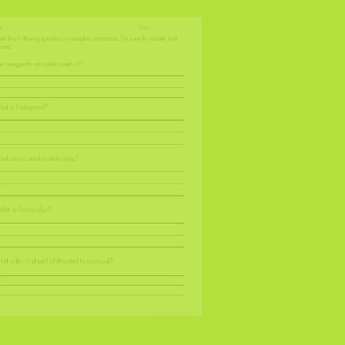 Spring | From Seed to Plant Reading Comprehension Passage, Author’s Purpose