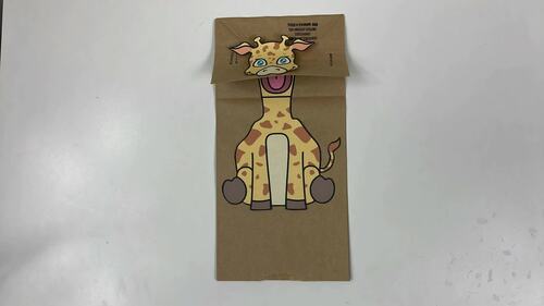 Giraffe Animal Puppet Craft & Speech Therapy Lesson Plans w/ Visual Support