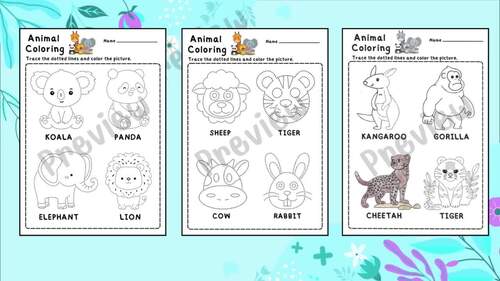 Trace & Color: Adorable Animals for Little Learners by LEARN FUNFUN