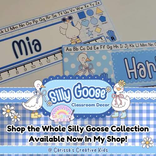 Silly Goose Editable Desk Name Plates | Student Desk Labels | Name Tags