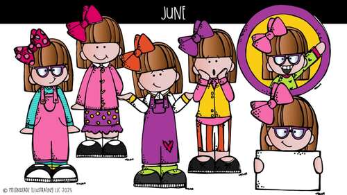 June clip art, Book companion clip art, Literature clip art Mini