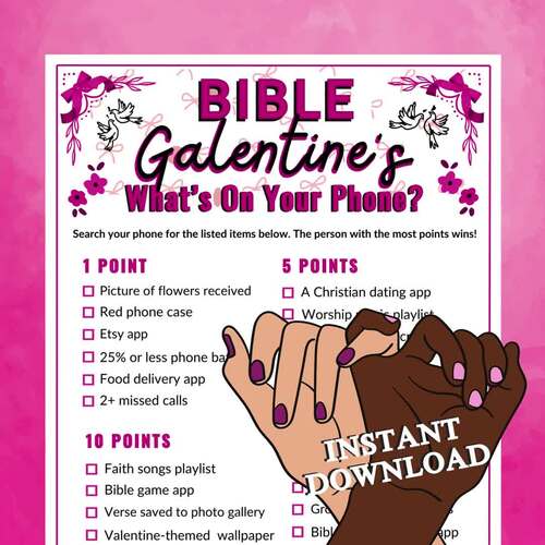 Bible Galentine's What's On Your Phone Game: Biblical Friendship Group ...