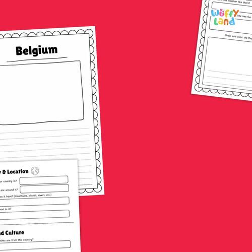 BELGIUM Country Study | Geography Research Project & Printable Worksheets