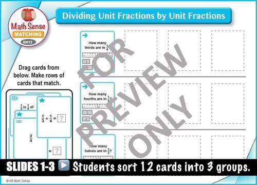Dividing Unit Fractions by Unit Fractions DIGITAL MATCHING: 15 PPT ...