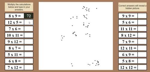 Digital Pixel Art NO PREP - Hot Chocolate Gnome Multiplication to 12