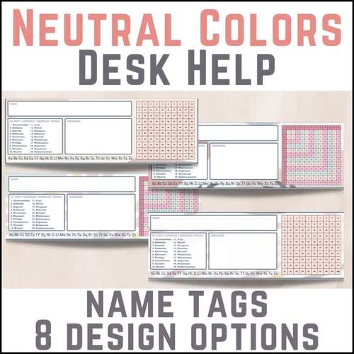 Calm Neutral Boho DESK HELP Name Tags | Classroom Decor | Back to School