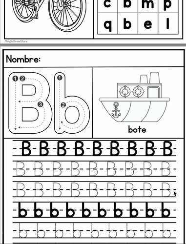 Letter B Worksheets | Spanish Version - Bilingual Ed. | PreK ...
