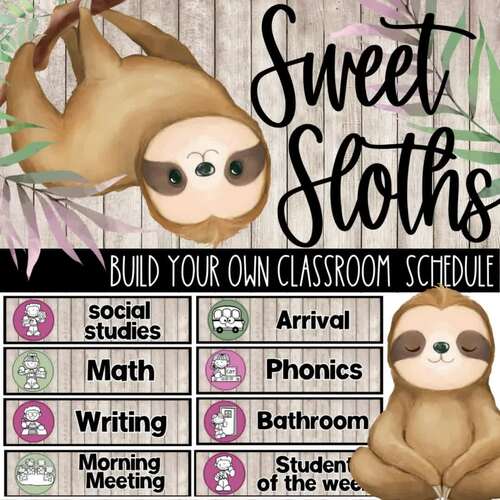 Sweet Sloths EDITABLE Classroom Decor BUNDLE by moonlight crafter by ...