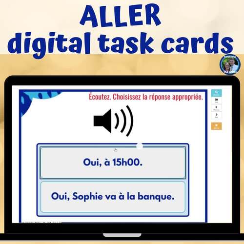 French ALLER Irregular Verb Present Tense Boom™ Digital Task Cards au ...