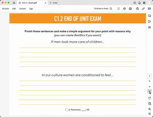 ESL Advanced C1.2 End of Unit Exam by ESL Class Workshop | TPT