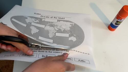 Oceans of the World {Cut and Paste Activity!} by Miz Riz Elementary ...