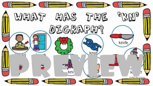 Consonant Digraph KN Worksheets, game and PPT Slides by Miss YCWang